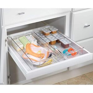 iDesign BPA-Free Plastic Pantry and Kitchen Storage, Freezer and Fridge Organizer Bin with Easy Grip Handles – 16” x 8” x 3”, Clear