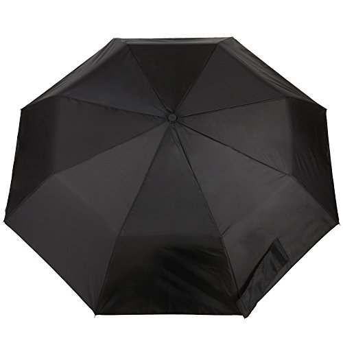 totes Men's Automatic Compact Umbrella,Water Repellent Canopy Black