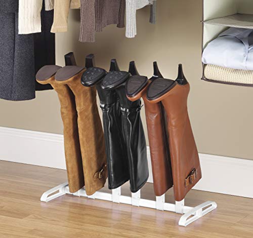 Whitmor 3 Pair Boot Rack - Adjustable Heavy Duty Frame - White 10.25 x 22.25 x 17.25