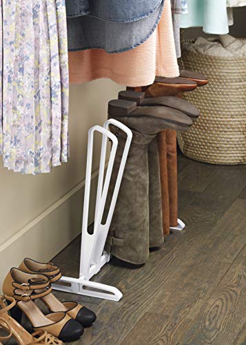 Whitmor 3 Pair Boot Rack - Adjustable Heavy Duty Frame - White 10.25 x 22.25 x 17.25