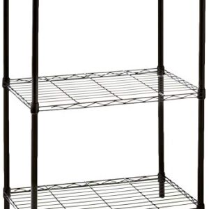 Home Basics Wire Shelving Storage Unit (3 Tier, Black)