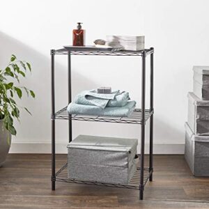 Home Basics Wire Shelving Storage Unit (3 Tier, Black)