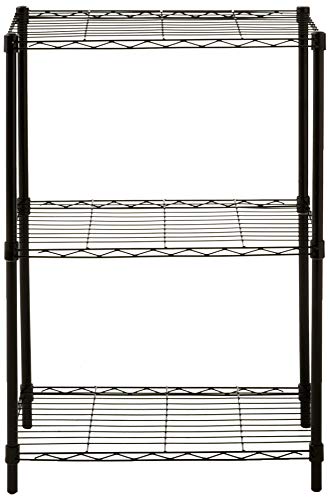 Home Basics Wire Shelving Storage Unit (3 Tier, Black)