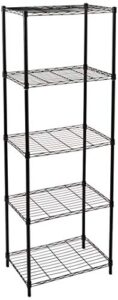 home basics wire shelving storage unit (5 tier, black)