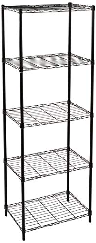 Home Basics Wire Shelving Storage Unit (5 Tier, Black)