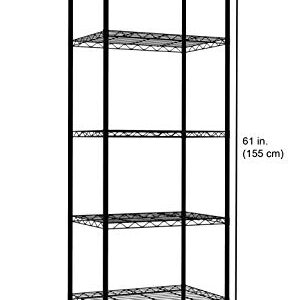 Home Basics Wire Shelving Storage Unit (5 Tier, Black)