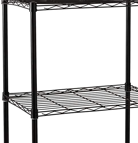 Home Basics Wire Shelving Storage Unit (5 Tier, Black)