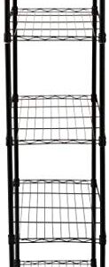 Home Basics Wire Shelving Storage Unit (5 Tier, Black)