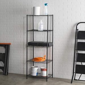 Home Basics Wire Shelving Storage Unit (5 Tier, Black)