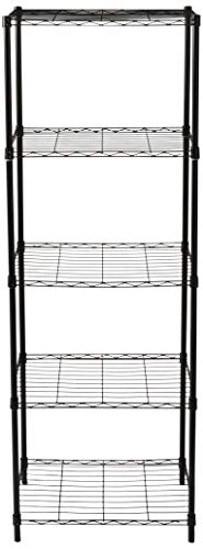 Home Basics Wire Shelving Storage Unit (5 Tier, Black)