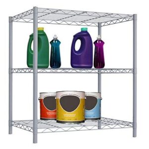 Home Basics Wire Shelving Storage Unit (3 Tier, Grey)