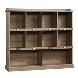 sauder barrister lane 10-shelf bookcase, salt oak finish