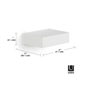 Umbra 325560-660 Showcase Floating Shelves (Set of 3), Gallery Style Display for Small Objects and More, White