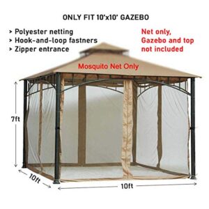 Westcharm 10x10 Gazebo Universal Replacement Mosquito Netting Screen Walls, Set of 4 Panels (Gazebo Mosquito Net Only)