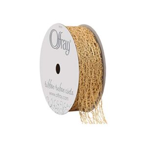 offray gold metallic web craft ribbon, 7/8-inch x 9-feet