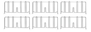 quantum storage systems div18-6 divider for 18" deep wire shelving units, chrome finish, 8" height x 18" width x 1" depth (pack of 6)