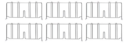 Quantum Storage Systems DIV18-6 Divider for 18" Deep Wire Shelving Units, Chrome Finish, 8" Height x 18" Width x 1" Depth (Pack of 6)