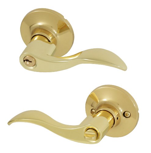 Honeywell Safes & Door Locks 8106001 Honeywell Locking Door Lever, Polished Brass