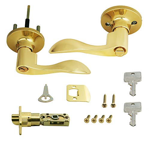 Honeywell Safes & Door Locks 8106001 Honeywell Locking Door Lever, Polished Brass