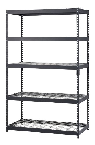 Edsal TRK-482478W5 Black Steel Shelving, 78" Height x 48" Width x 24" Depth