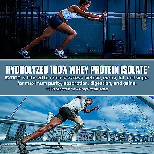 Dymatize ISO 100 Protein Powder with 25g of Hydrolyzed 100% Whey Isolate, Vanilla 5 Pound, Package may vary