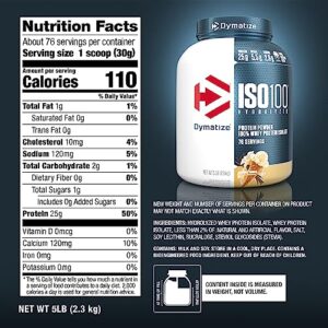 Dymatize ISO 100 Protein Powder with 25g of Hydrolyzed 100% Whey Isolate, Vanilla 5 Pound, Package may vary