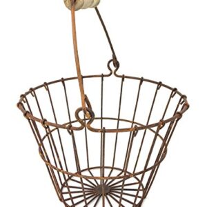 Hearthside Collection Rusty Metal Wire Egg Basket (1)