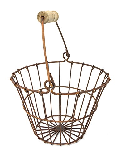 Hearthside Collection Rusty Metal Wire Egg Basket (1)