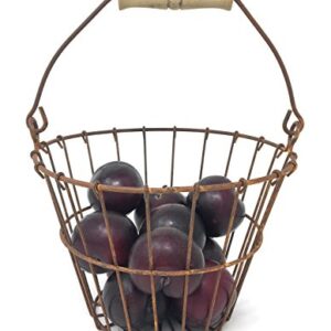 Hearthside Collection Rusty Metal Wire Egg Basket (1)