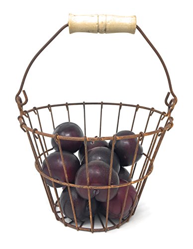 Hearthside Collection Rusty Metal Wire Egg Basket (1)