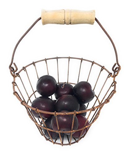 Hearthside Collection Rusty Metal Wire Egg Basket (1)