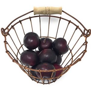 Hearthside Collection Rusty Metal Wire Egg Basket (1)