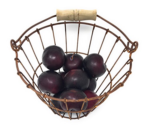 Hearthside Collection Rusty Metal Wire Egg Basket (1)