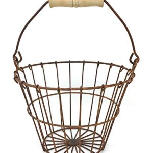 Hearthside Collection Rusty Metal Wire Egg Basket (1)