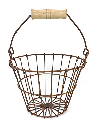 Hearthside Collection Rusty Metal Wire Egg Basket (1)