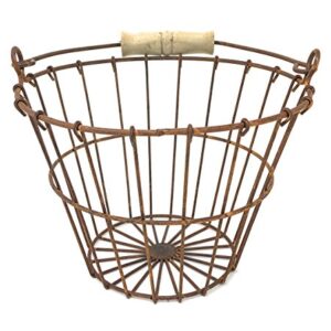 Hearthside Collection Rusty Metal Wire Egg Basket (1)