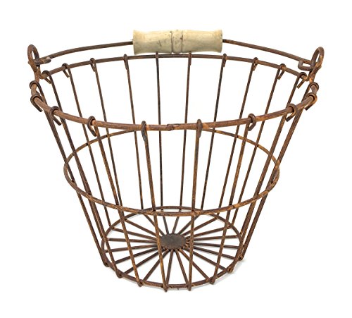 Hearthside Collection Rusty Metal Wire Egg Basket (1)