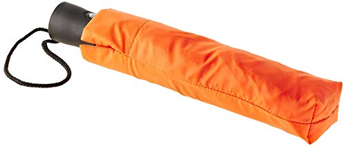 Lewis N. Clark Travel Umbrella Windproof & Water Repellent Fabric, Automatic Open Close & 1 Year Warranty, Orange