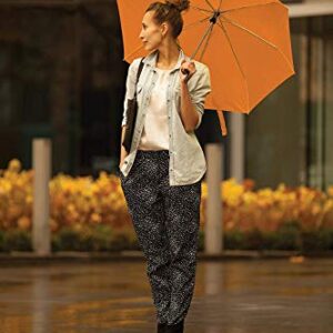 Lewis N. Clark Travel Umbrella Windproof & Water Repellent Fabric, Automatic Open Close & 1 Year Warranty, Orange