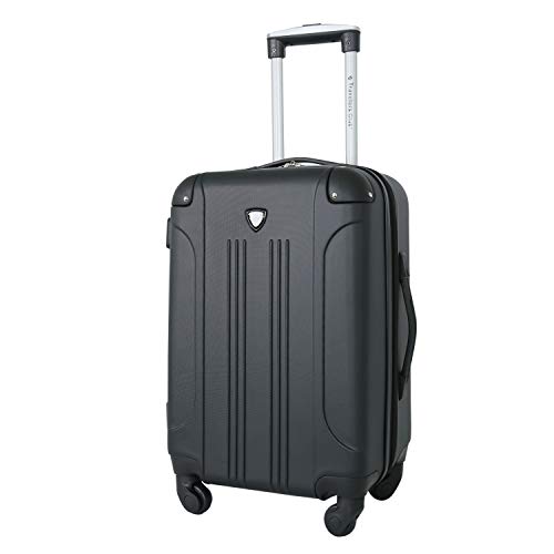 Travelers Club Chicago Hardside Expandable Spinner Luggages, Black, 20" Carry-On