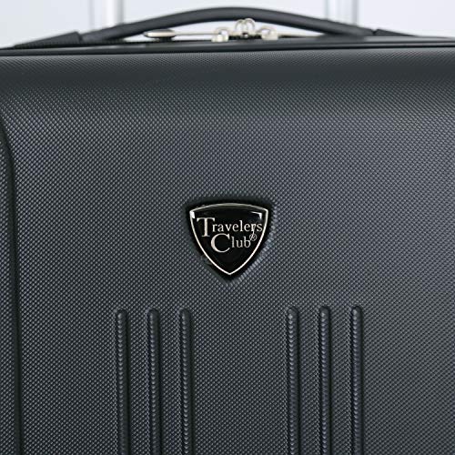 Travelers Club Chicago Hardside Expandable Spinner Luggages, Black, 20" Carry-On