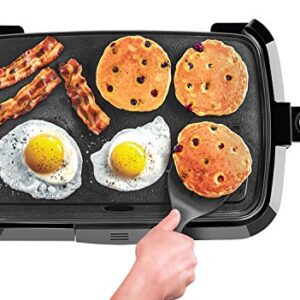 Chefman Electric Griddle, Fully Immersible and Dishwasher Safe Features, Adjustable Temperature Control Allows for Versatile Cooking and Removable Slide-out Drip Tray for Easy Cleaning, Black