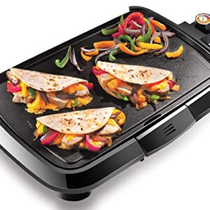 Chefman Electric Griddle, Fully Immersible and Dishwasher Safe Features, Adjustable Temperature Control Allows for Versatile Cooking and Removable Slide-out Drip Tray for Easy Cleaning, Black