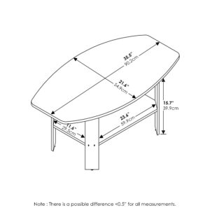 Furinno Simple Design Coffee Table, Dark Brown