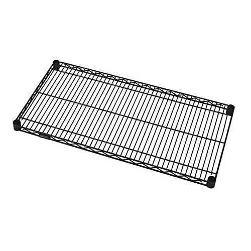 Quantum Storage Systems 2460BK-2 2-Pack Extra Wire Shelves for 24" Deep Wire Shelving Unit, Black Finish, 600 lb. Load Capacity, 1" H x 60" W x 24" D