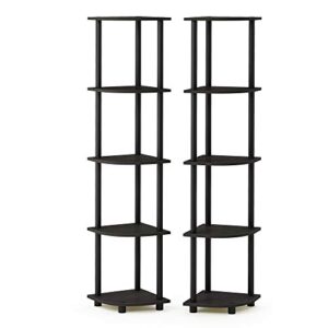 furinno turn-n-tube 5-tier corner multipurpose display shelves, set of 2