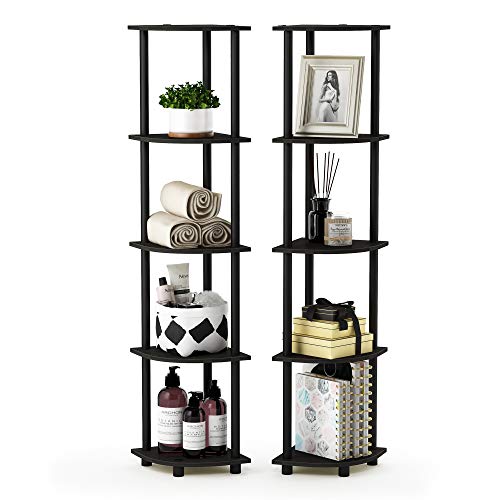 Furinno Turn-N-Tube 5-Tier Corner Multipurpose Display Shelves, Set of 2