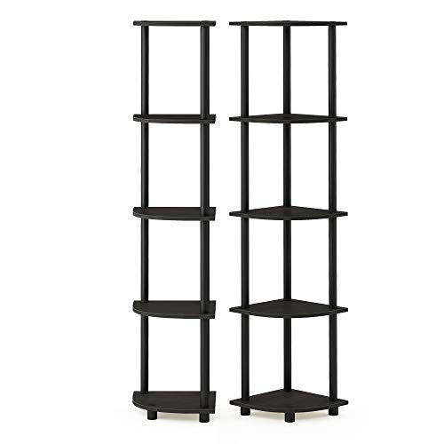 Furinno Turn-N-Tube 5-Tier Corner Multipurpose Display Shelves, Set of 2