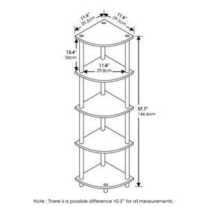 Furinno Turn-N-Tube 5-Tier Corner Multipurpose Display Shelves, Set of 2