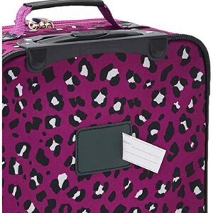 Rockland Fashion Softside Upright Luggage Set, Expandable,Telescopic Handle,Wheel, Purple Leopard, 2-Piece (14/19)